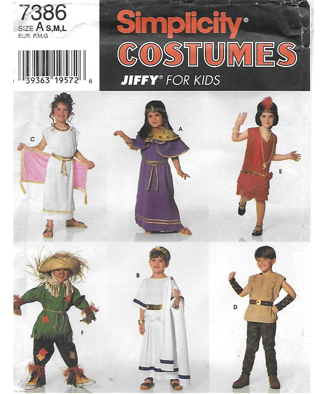 Children's Costumes Caesar, Cleopatra, Flapper, Scarecrow, Caesar ...