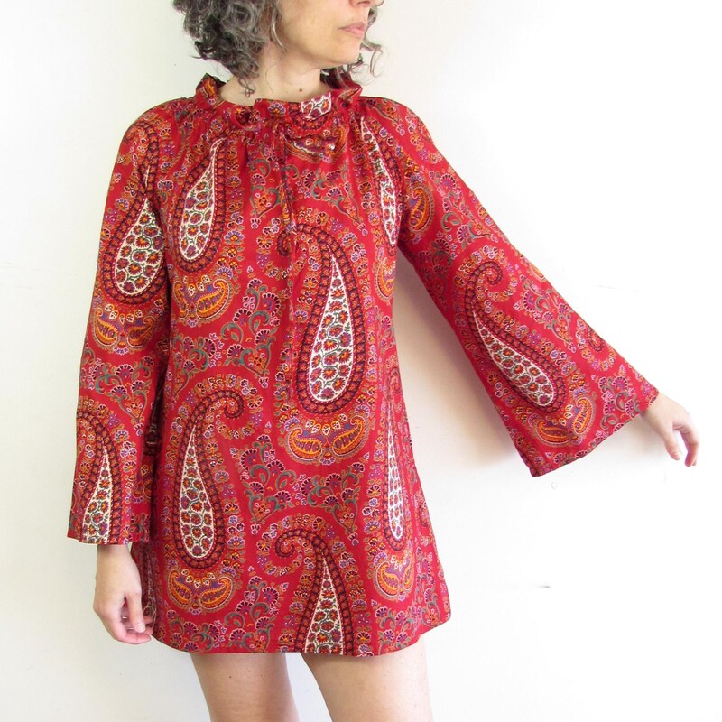 70s Paisley Dress - Etsy