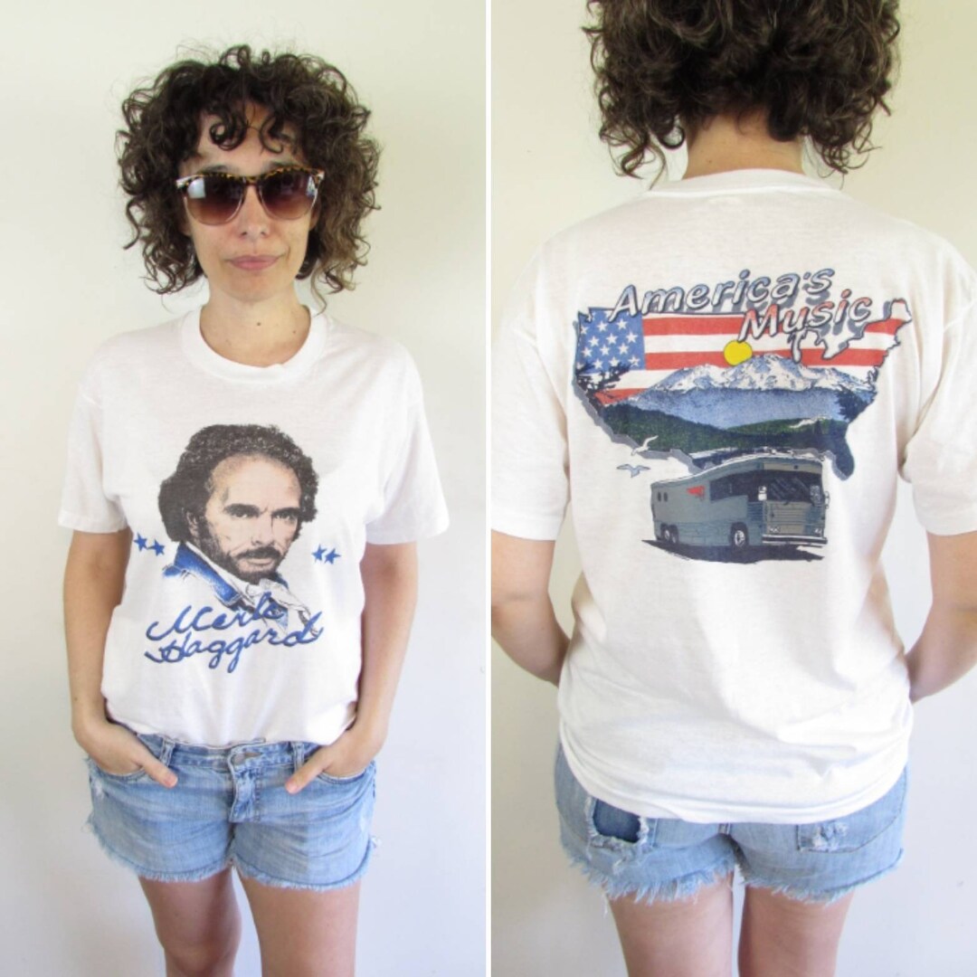 Vintage Merle Haggard T Shirt 1987 Country Music Legend Merle Haggard ...