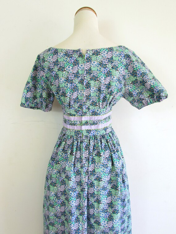 Vintage Patchwork Print Dress 1970s Vintage Handmade … - Gem