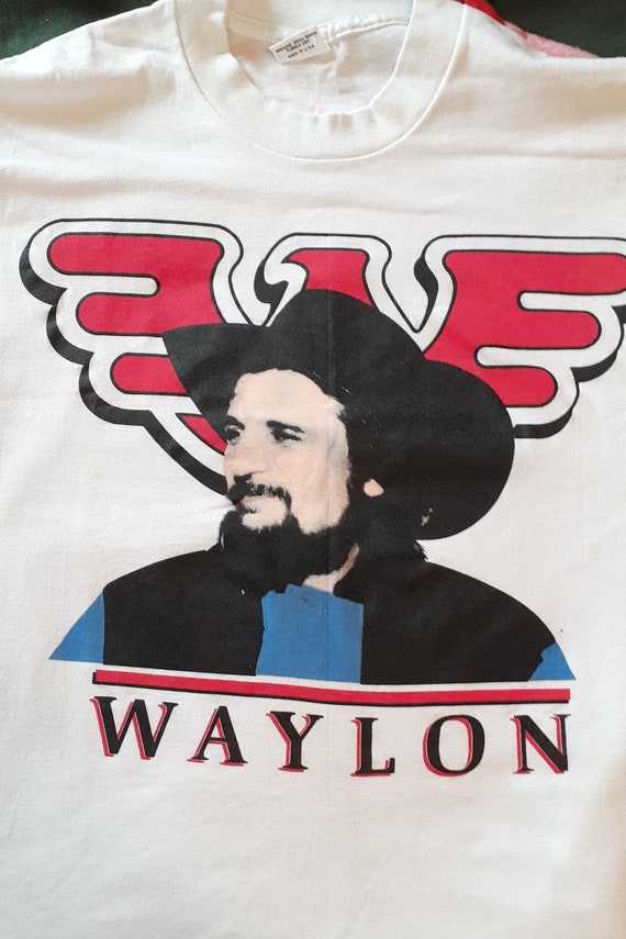 Vintage Waylon Jennings T shirt 1980s Belton White Wa… - Gem