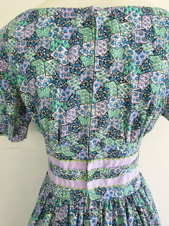 Vintage Patchwork Print Dress 1970s Vintage Handmade … - Gem