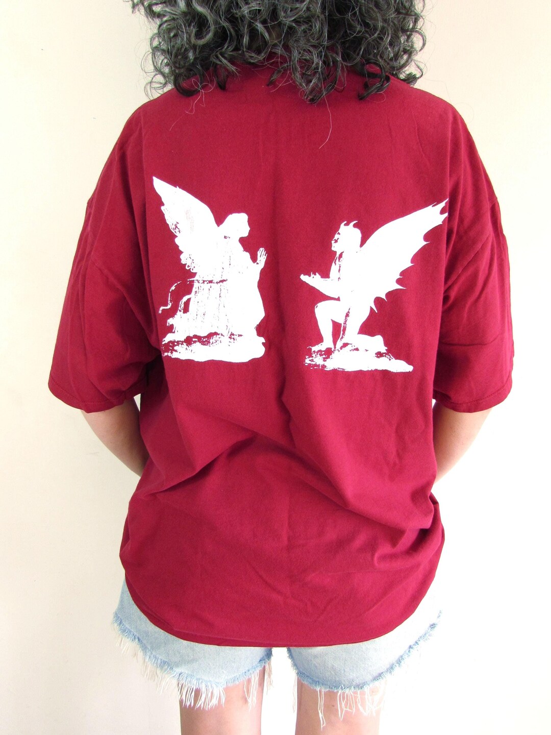 Vintage 90s Maroon Dogma Movie Film Crew Pittsburgh Angel Demon Rare T ...