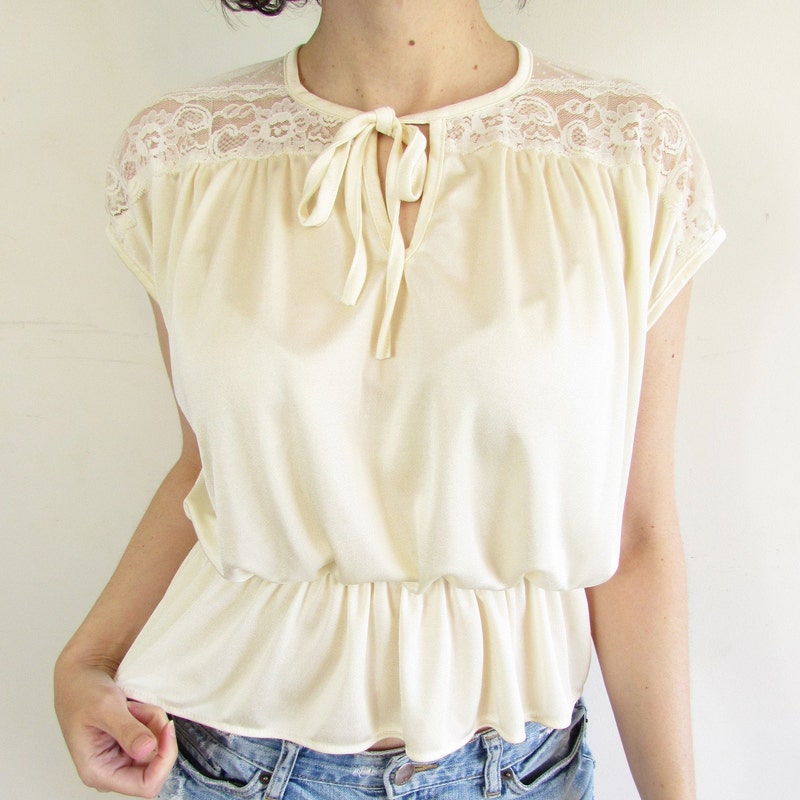 Cream Blouse - Etsy