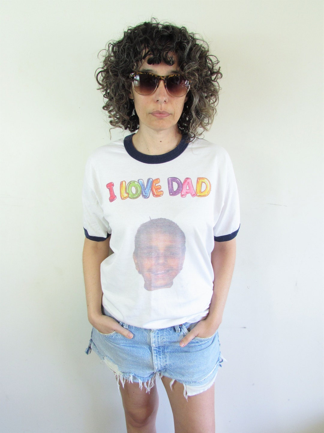 Vintage I Love Dad T Shirt 1980s Funny I Love Dad Random Boy Souvenir ...