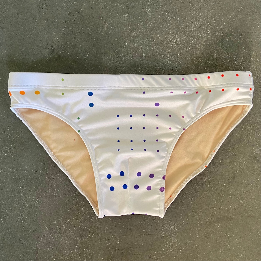 Rainbow Dots Swim Brief, Men's Swimwear - Etsy