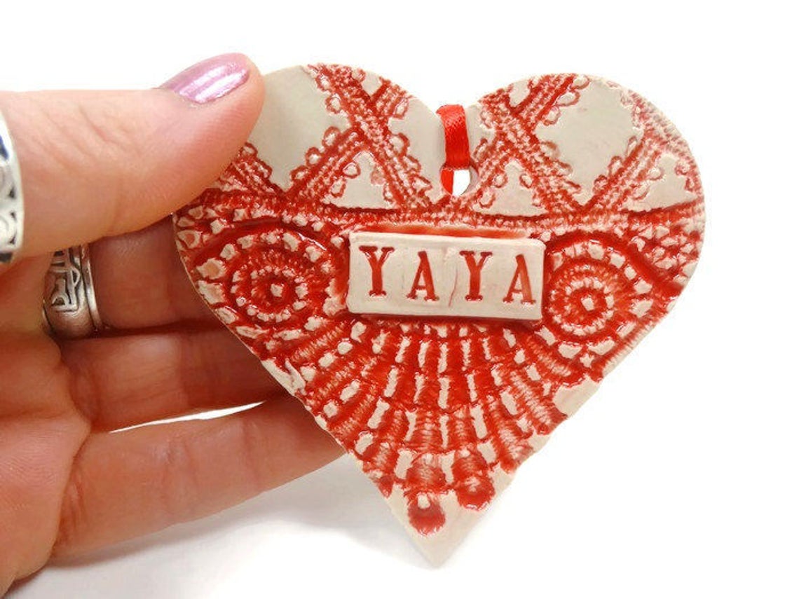 Yaya Heart Ornament Yaya Christmas Gift Grandmother Gift | Etsy