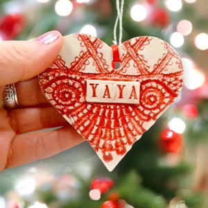 Yaya Heart Ornament, Yaya Christmas Gift, New Grandmother, Yaya ...