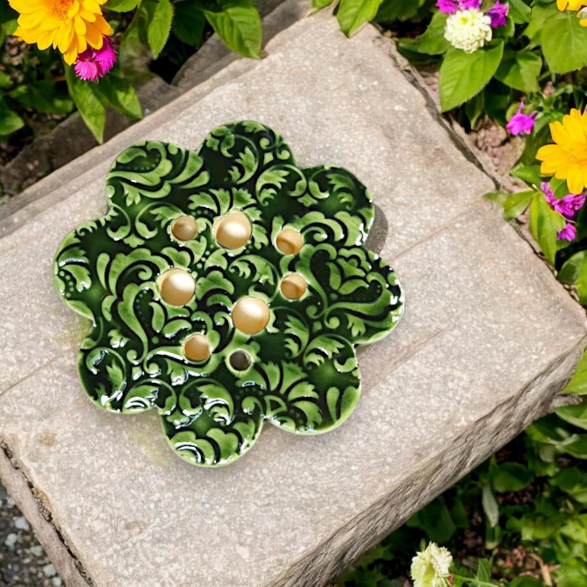 Ceramic Flower Frog for Mason Jars, Decorative Lid Vase, Handmade Gift ...
