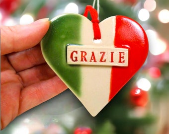 Grazie Ornament, Thank You, Italian Teacher Gift, Bridal Shower Favor ...