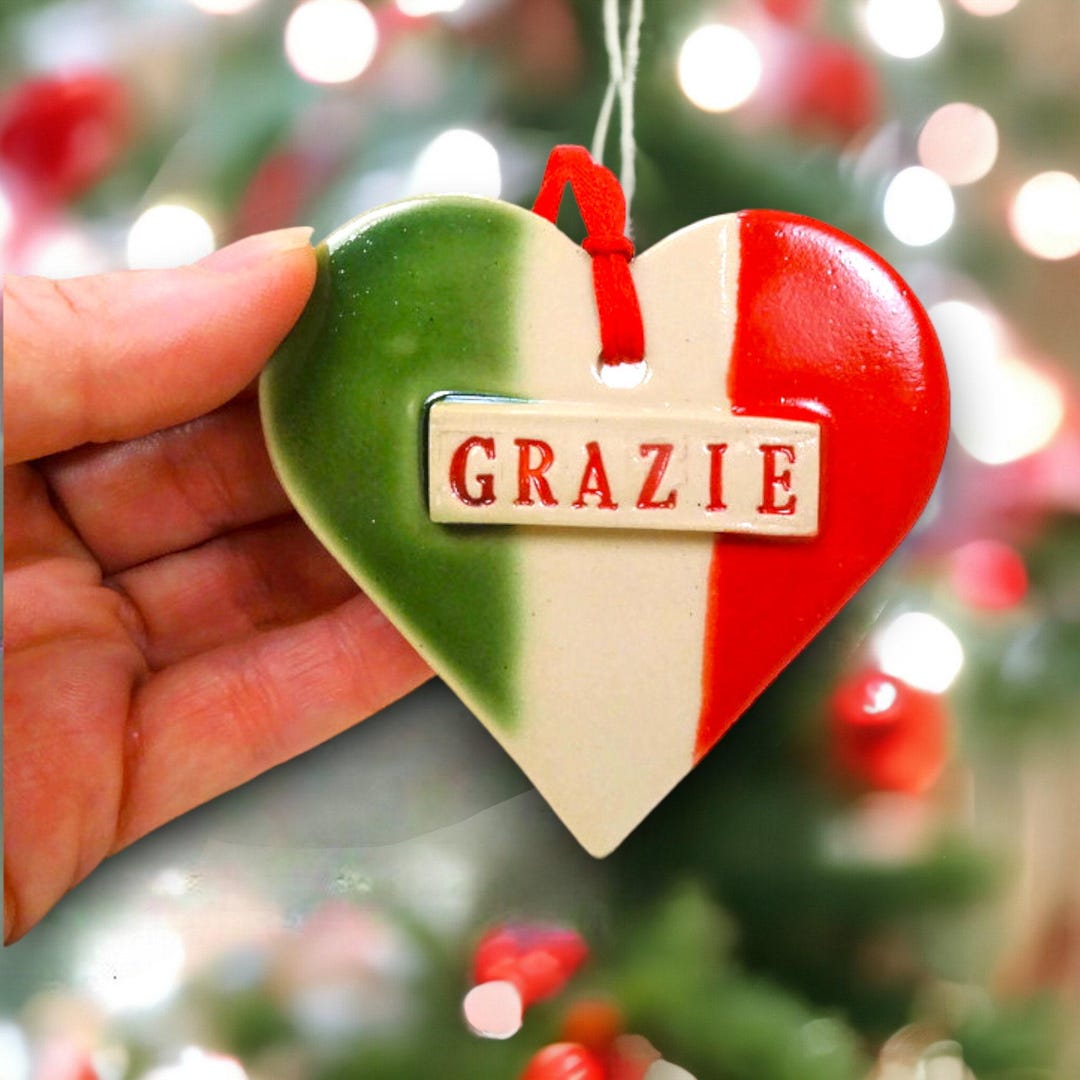 Grazie Ornament, Thank You Italian Gift, Teacher Appreciation, Vacation ...