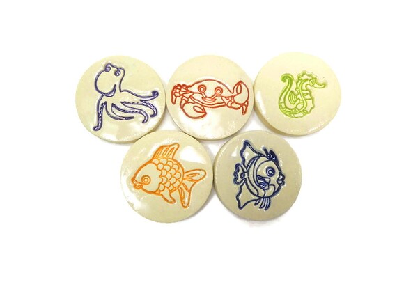 Sea Creature Magnets Beach House Decor Kitchen Magnets | Etsy