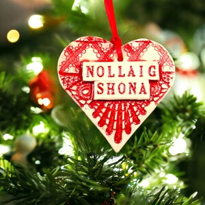 Nollaig Shona Ornament, Irish Christmas, Stocking Stuffer, Celtic Decor ...