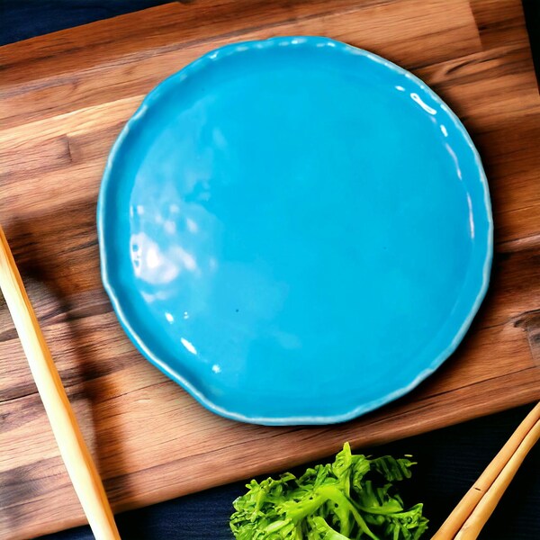 Turquoise Ceramic Plates - Etsy