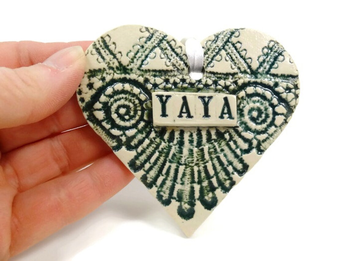 Yaya Heart Ornament Yaya Christmas Gift Grandmother Gift | Etsy