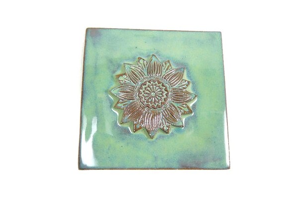 Ceramic Tile Decorative Flower Tile Sunflower Decor Ceramic | Etsy