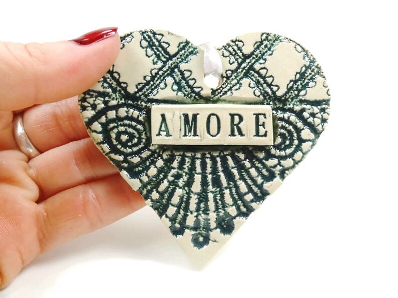 Amore Heart Ornament Valentine Heart Italian Wedding Favor | Etsy