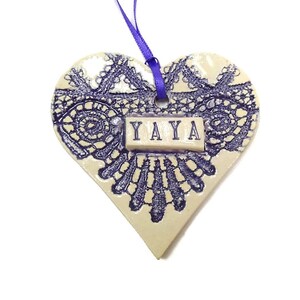Yaya Heart Ornament Yaya Christmas Gift Grandmother Gift | Etsy