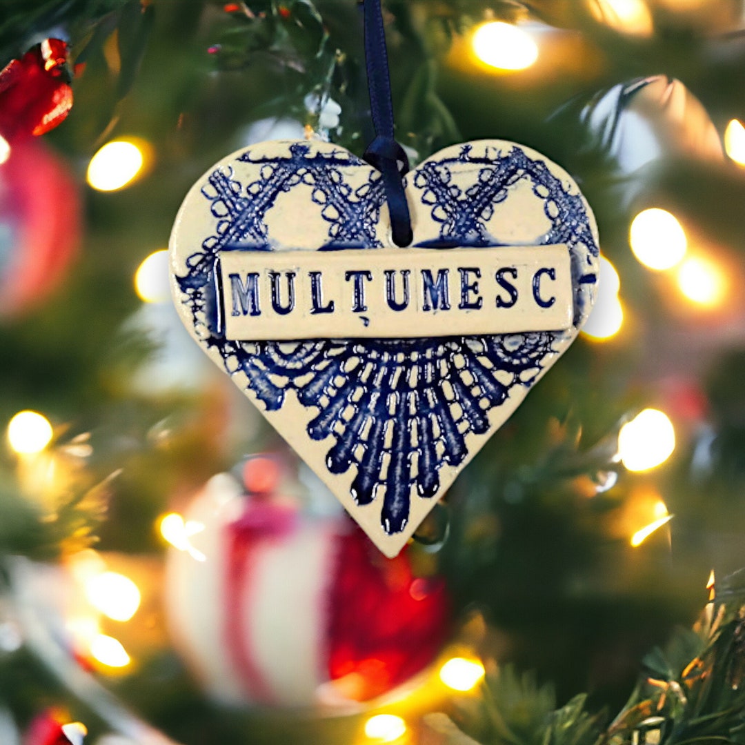 Multumesc Heart, Romanian Thank You Ornament, Teacher Appreciation Gift ...