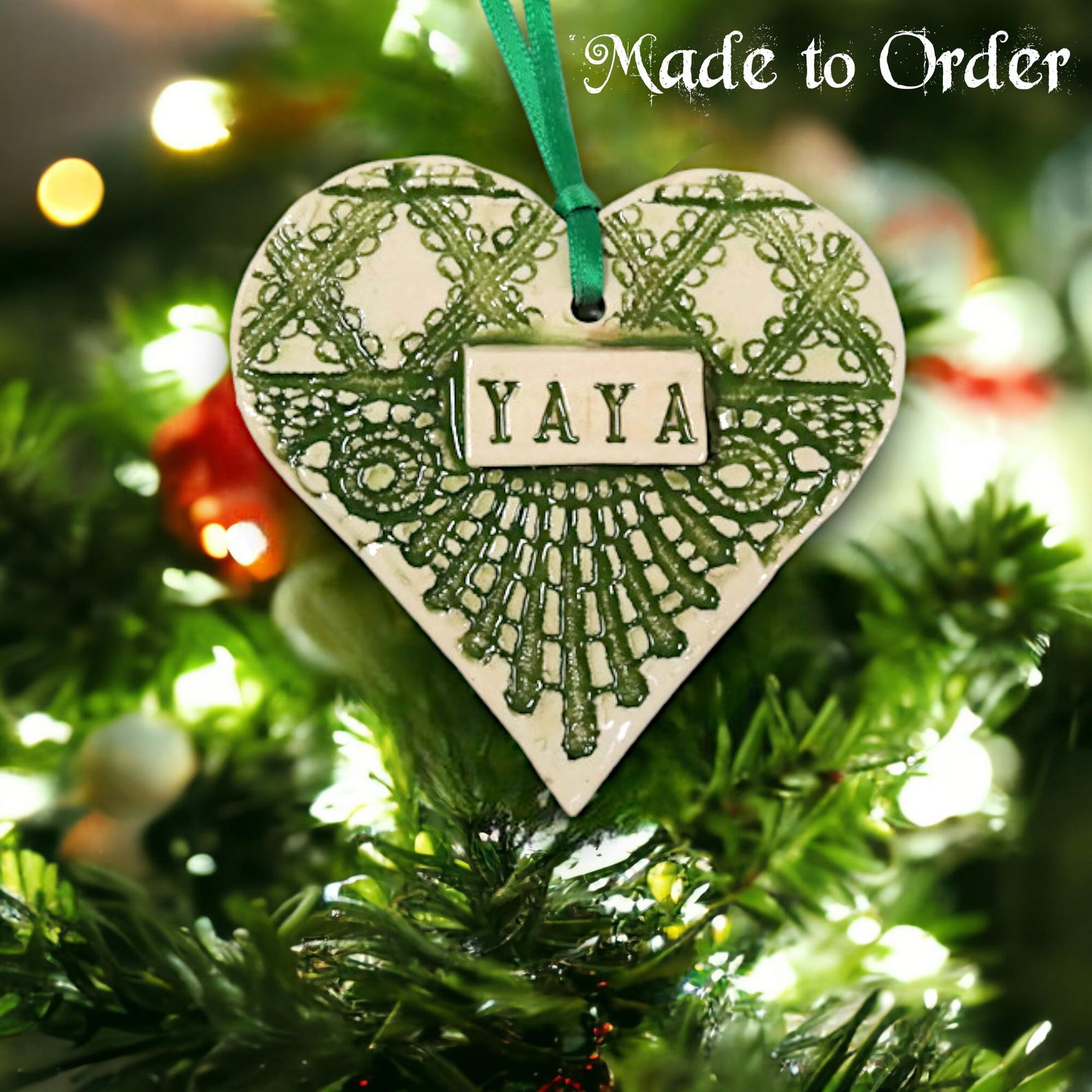 Yaya Heart Ornament, Yaya Christmas Gift, New Grandmother Birthday ...