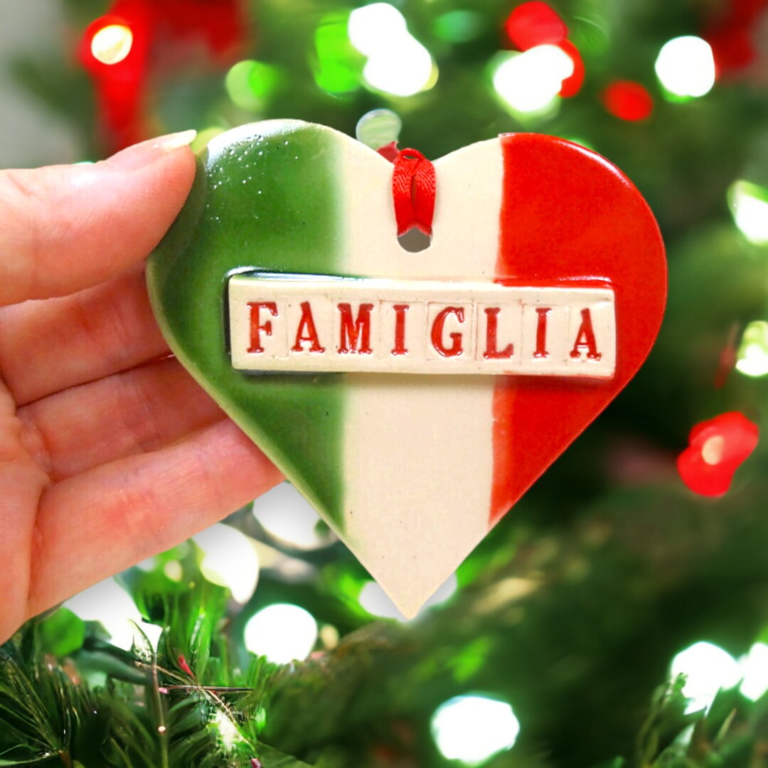 Famiglia Heart Ornament, Italian Flag, Travel Lover Gift, Stocking ...