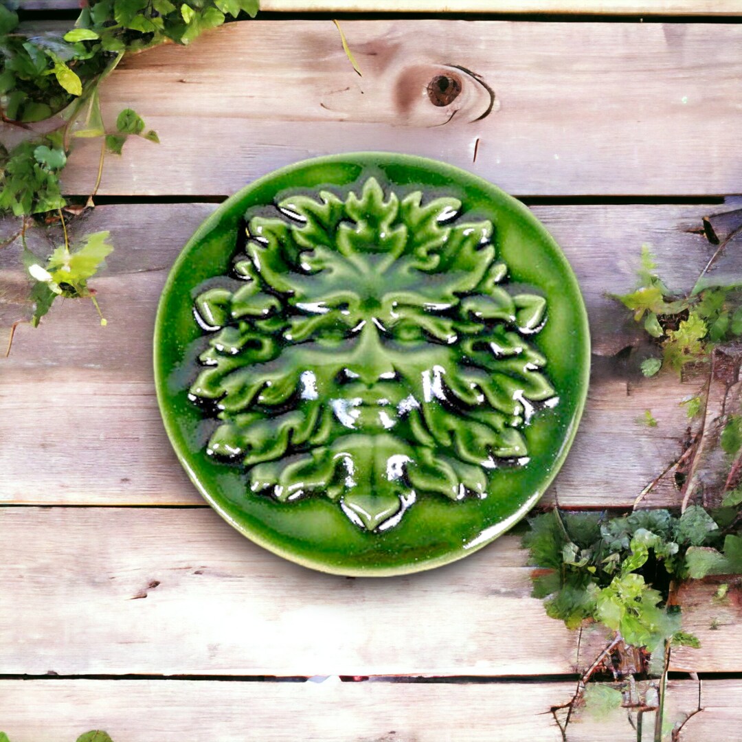 Green Man Wall Tile, Spirit of the Forest, Plant Spirit - Etsy