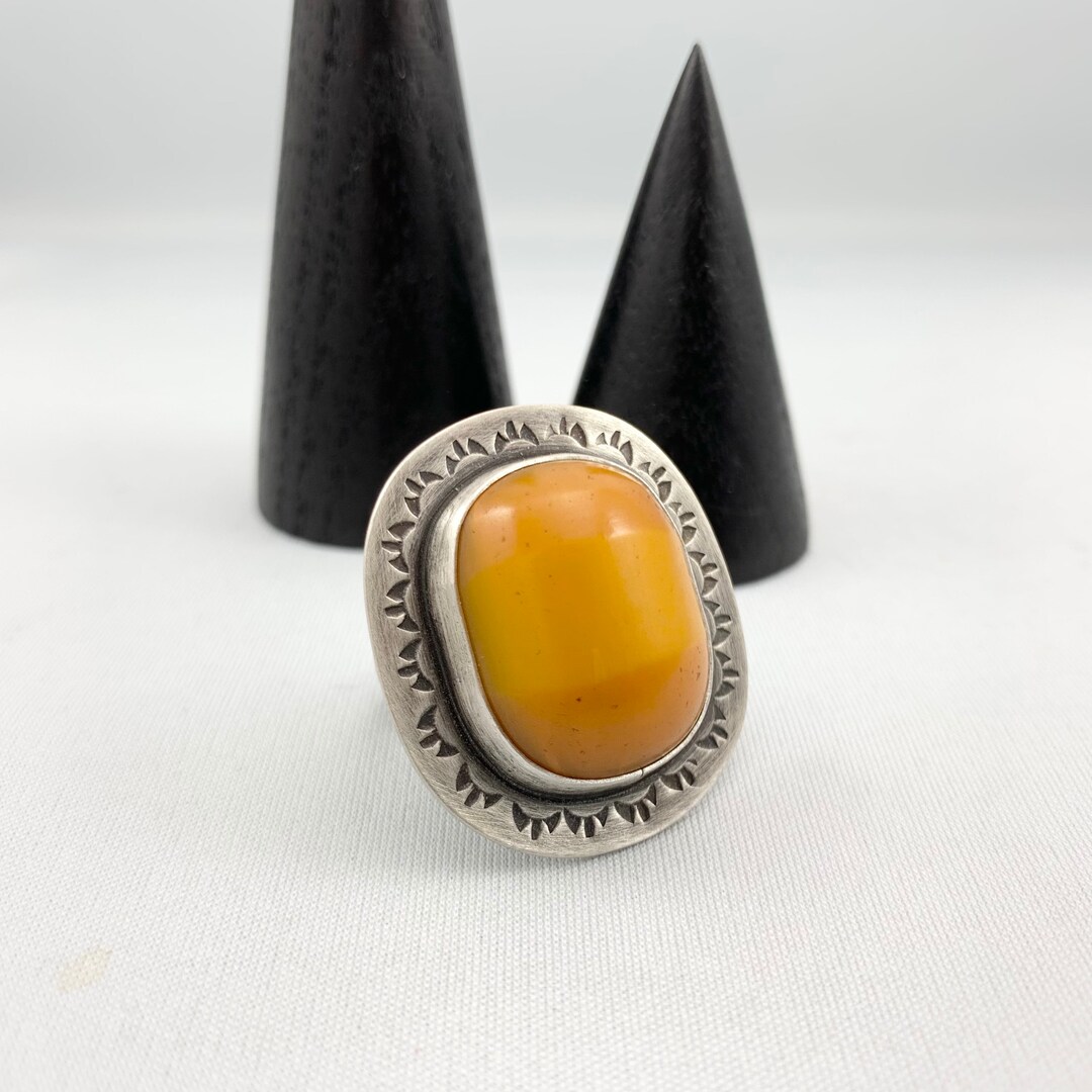 Bakelite and Sterling Ring - Etsy