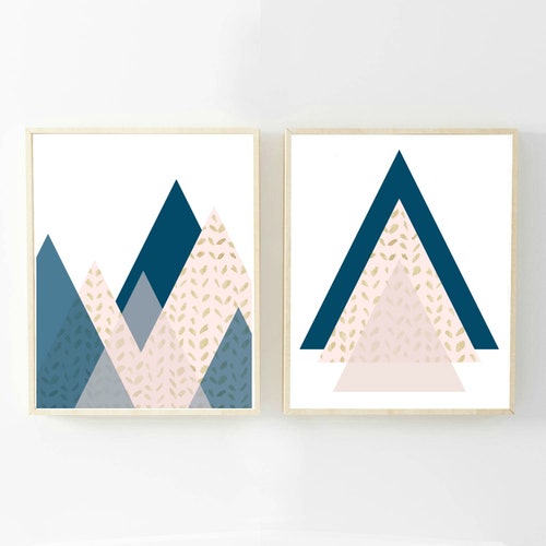 Navy Blush Pink and Gold Collection // 20x20 18x18 16x16 | Etsy