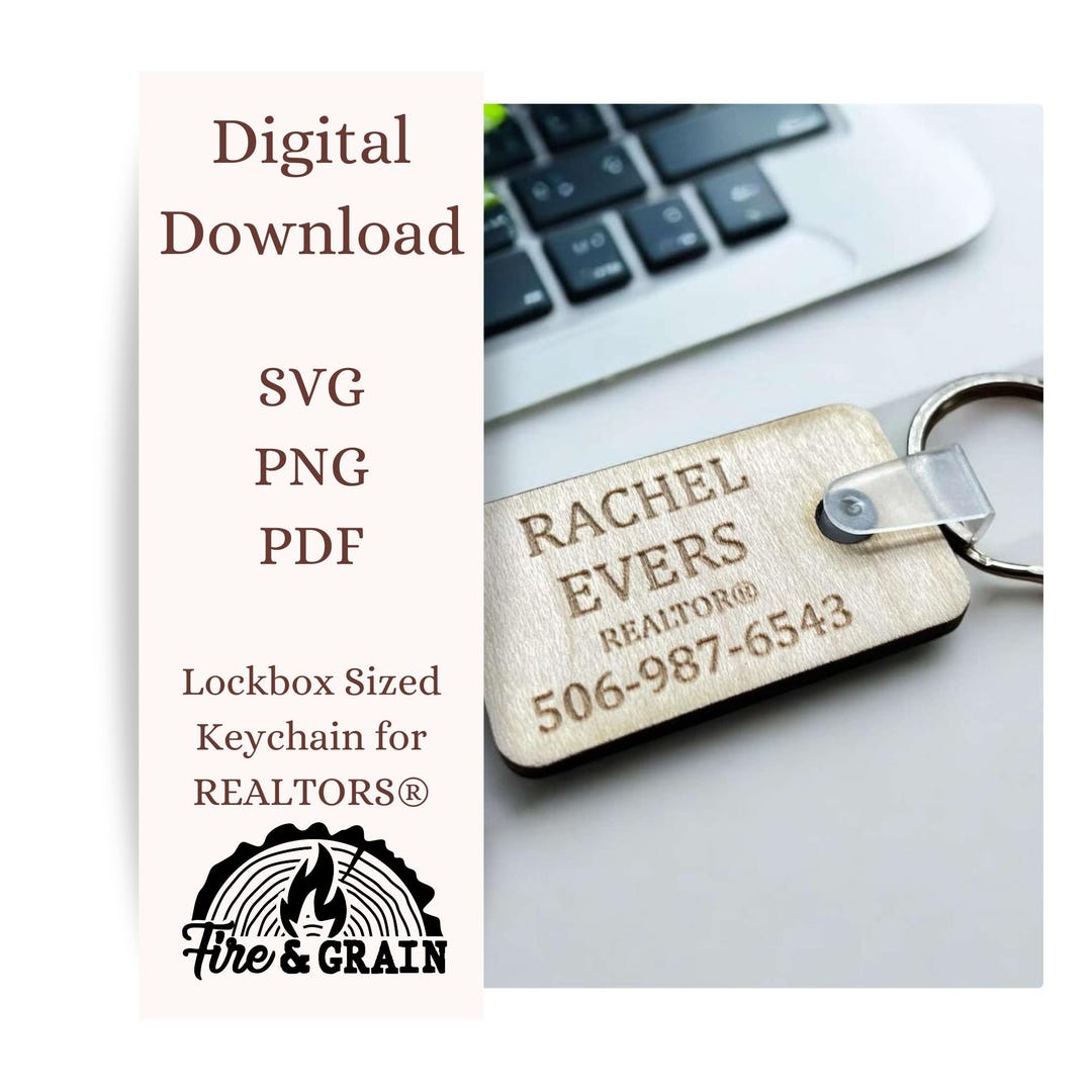 Digital File Custom Lockbox Keychain for Realtors | Personalized Real ...