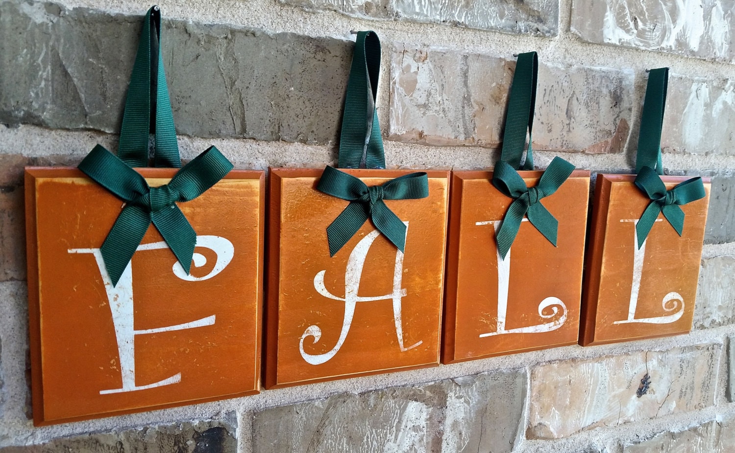 Hanging Wood Sign With Green Ribbon, Fall Decor Sign, Thanksgiving ...