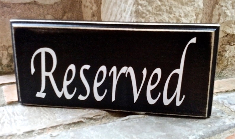 Wedding Table Reserved Sign - Rustic - Boho - Gothic - Cottage - Wood ...