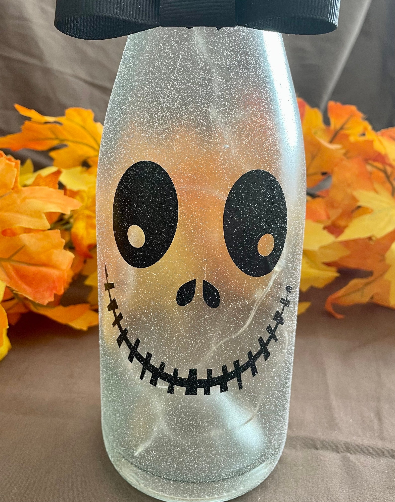 Halloween Wine Bottle “mr. Skeleton” With Cork Lights - Etsy