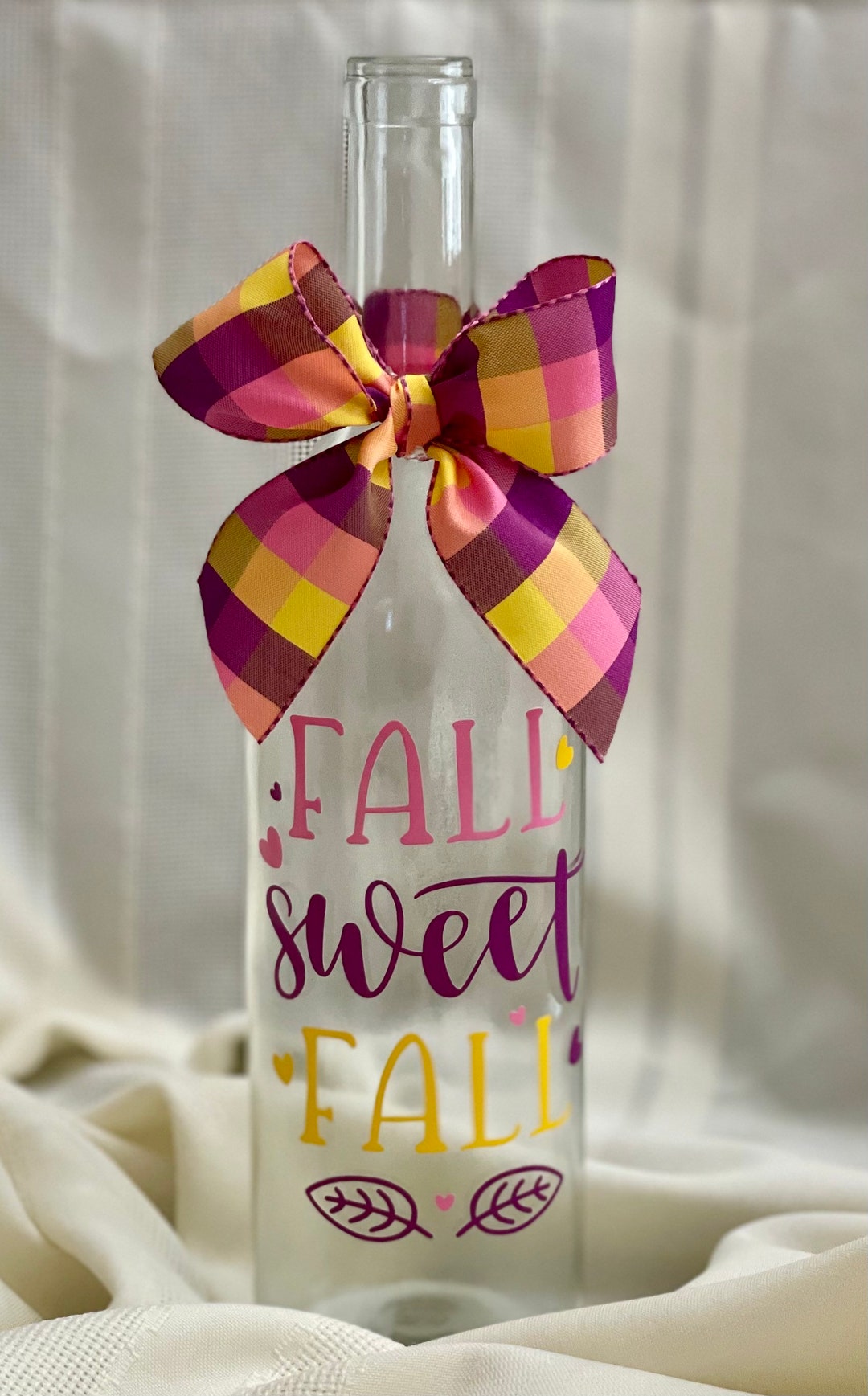 Fall Sweet Fall Wine Bottle With Base Lights - Etsy