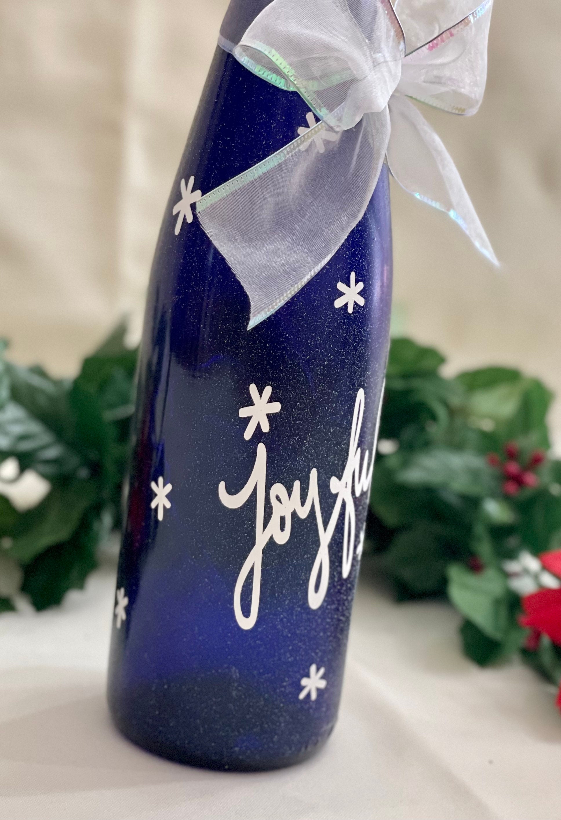 Wine Bottle Joyful Theme and Cork Lights - Etsy