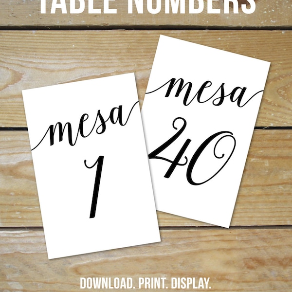 Spanish Table Number - Etsy