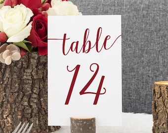 Red Table Numbers - Etsy