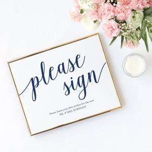Printable Please Sign Our Guest Book Alternative Sign / Navy Wedding ...