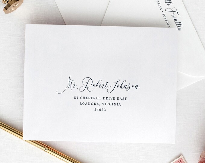 Hand Lettered Calligraphy Envelope, Wedding Invitation Calligraphy - Etsy