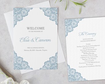 Lace Wedding Program | Etsy
