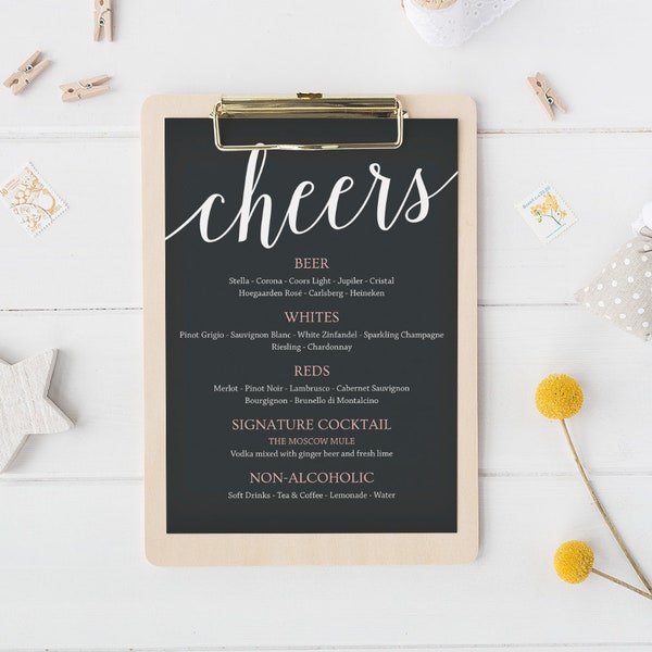 Chalkboard Bar Menu - Etsy