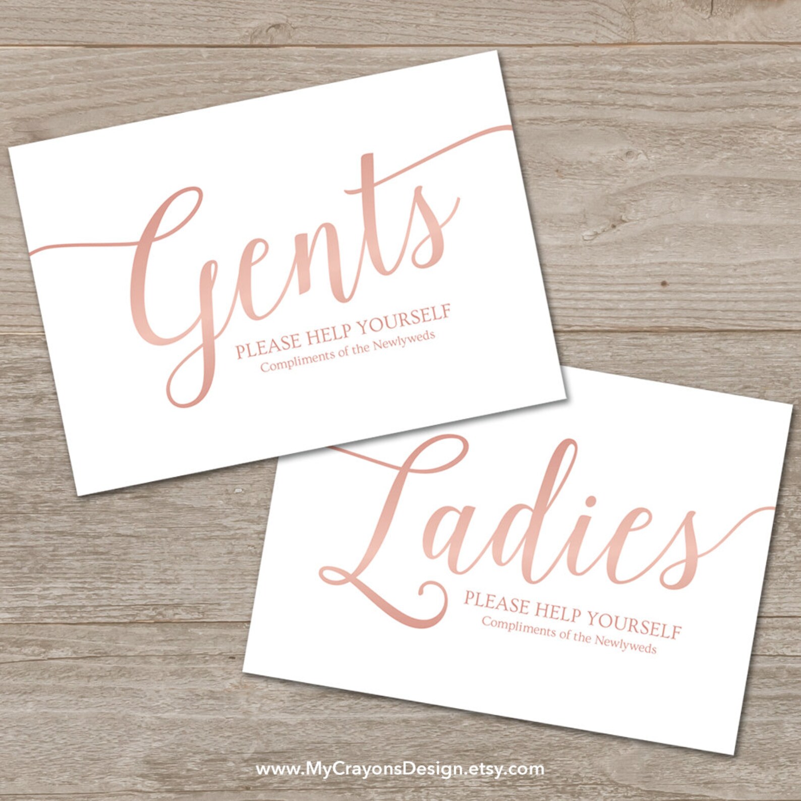Rose Gold Wedding Signs BUNDLE / Printable Wedding Signs / Rose Gold ...