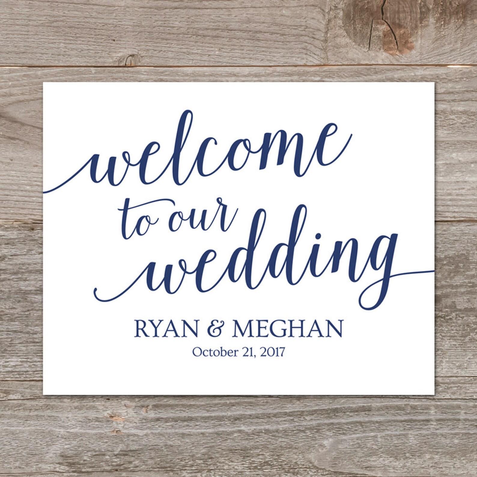 Navy Wedding Welcome Sign Welcome Wedding Sign Printable - Etsy