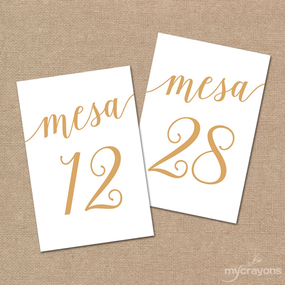 Numeros De Mesa 1-30 Spanish Table Numbers // Bella Script - Etsy