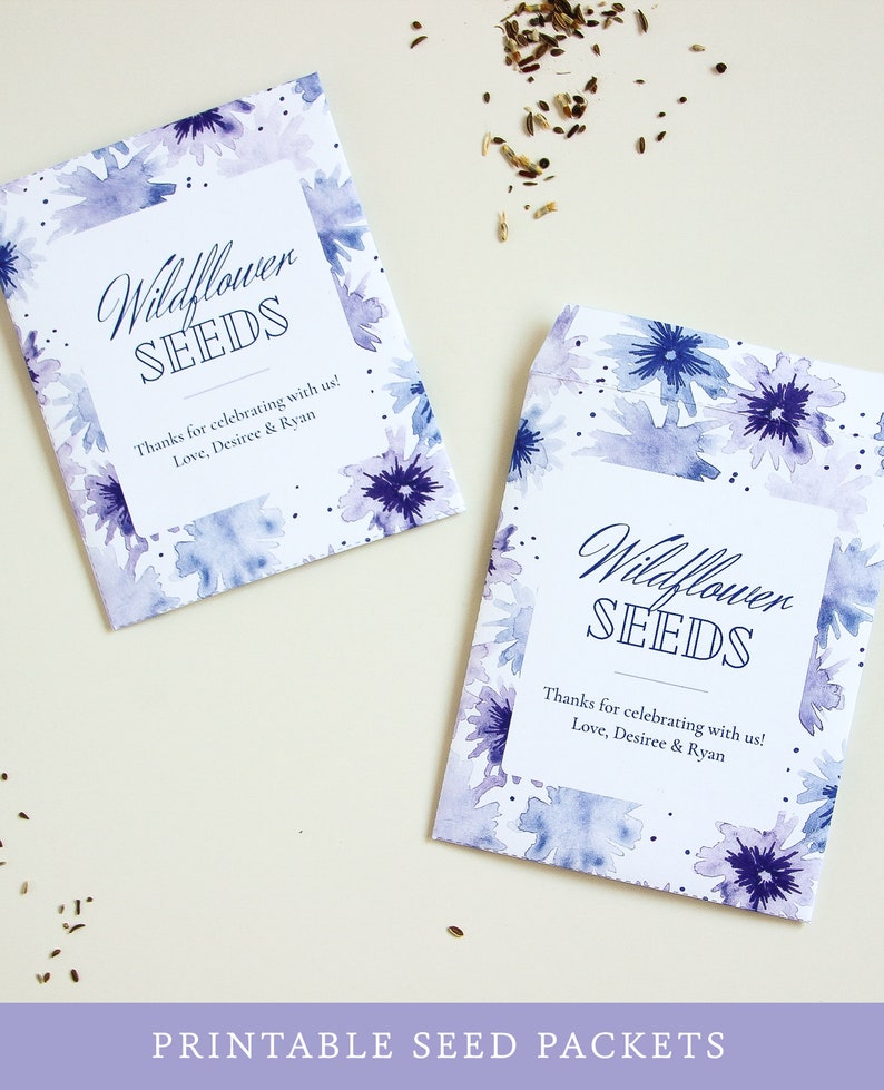 Wedding Seed Packets Template / Seed Envelopes for Bridal - Etsy