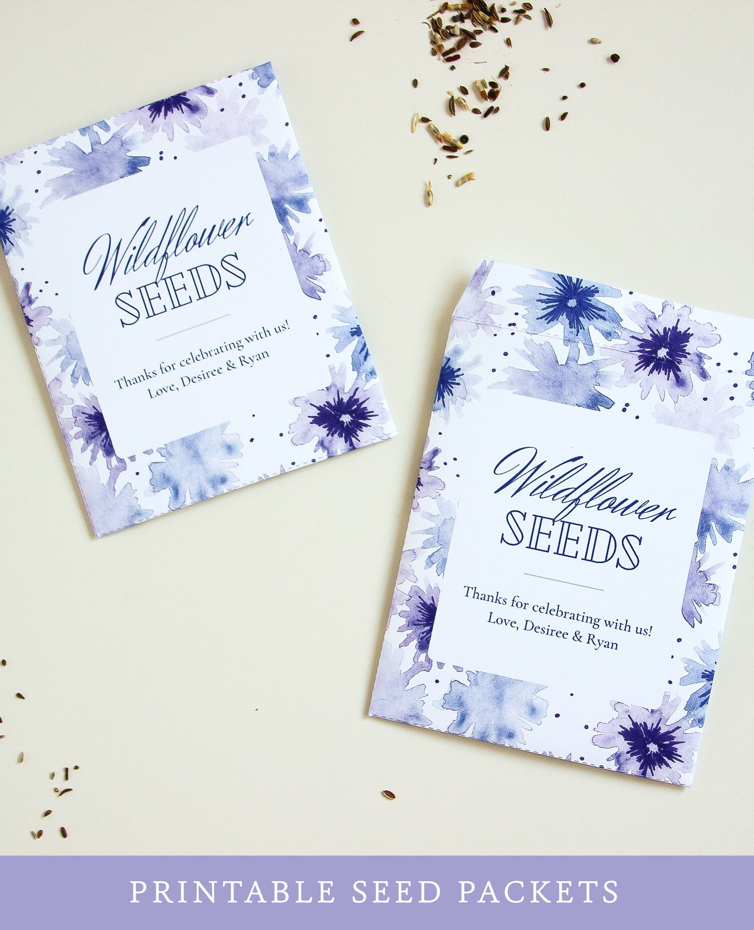 Wedding Seed Packets Template / Seed Envelopes for Bridal | Etsy