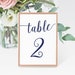 Navy Table Numbers Wedding Printables / Printable Table Numbers 1-40 ...