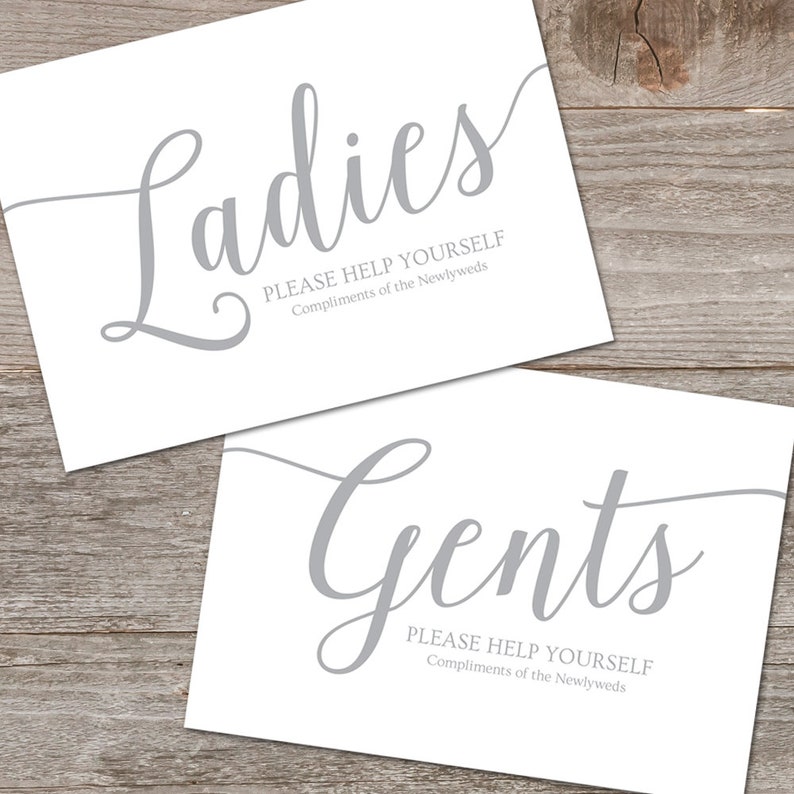 Printable Wedding Signs Silver Wedding Sign BUNDLE / Wedding - Etsy