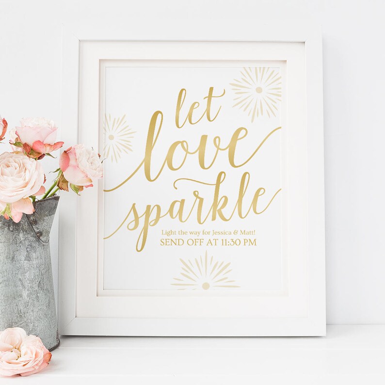 Let Love Sparkle Send Off Sign / Gold Wedding Send Off Sign | Etsy