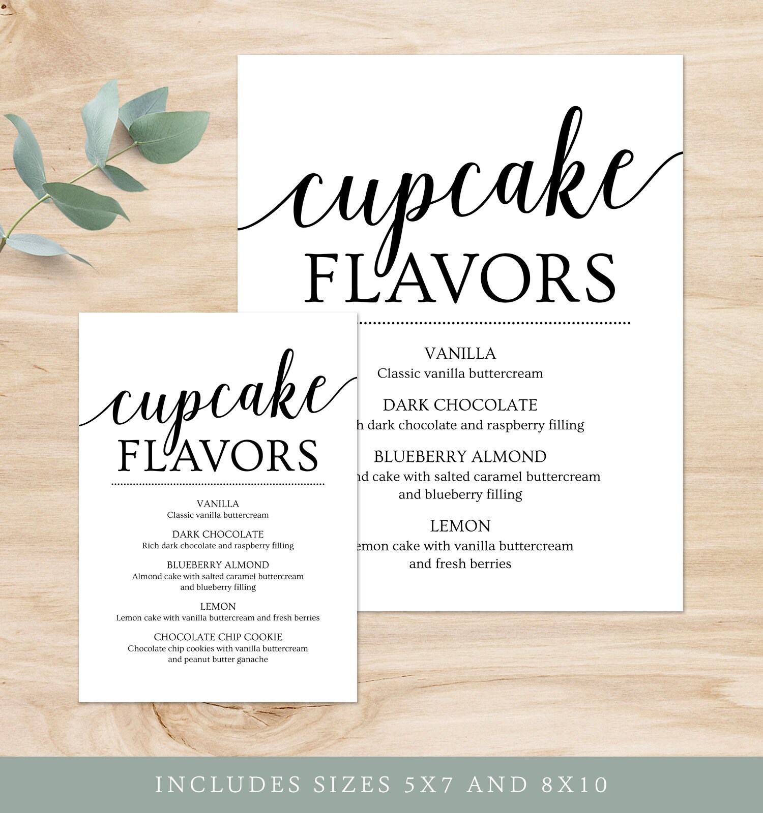 Cupcake Flavor Sign Cupcake Sign Wedding Dessert Table Sign | Etsy