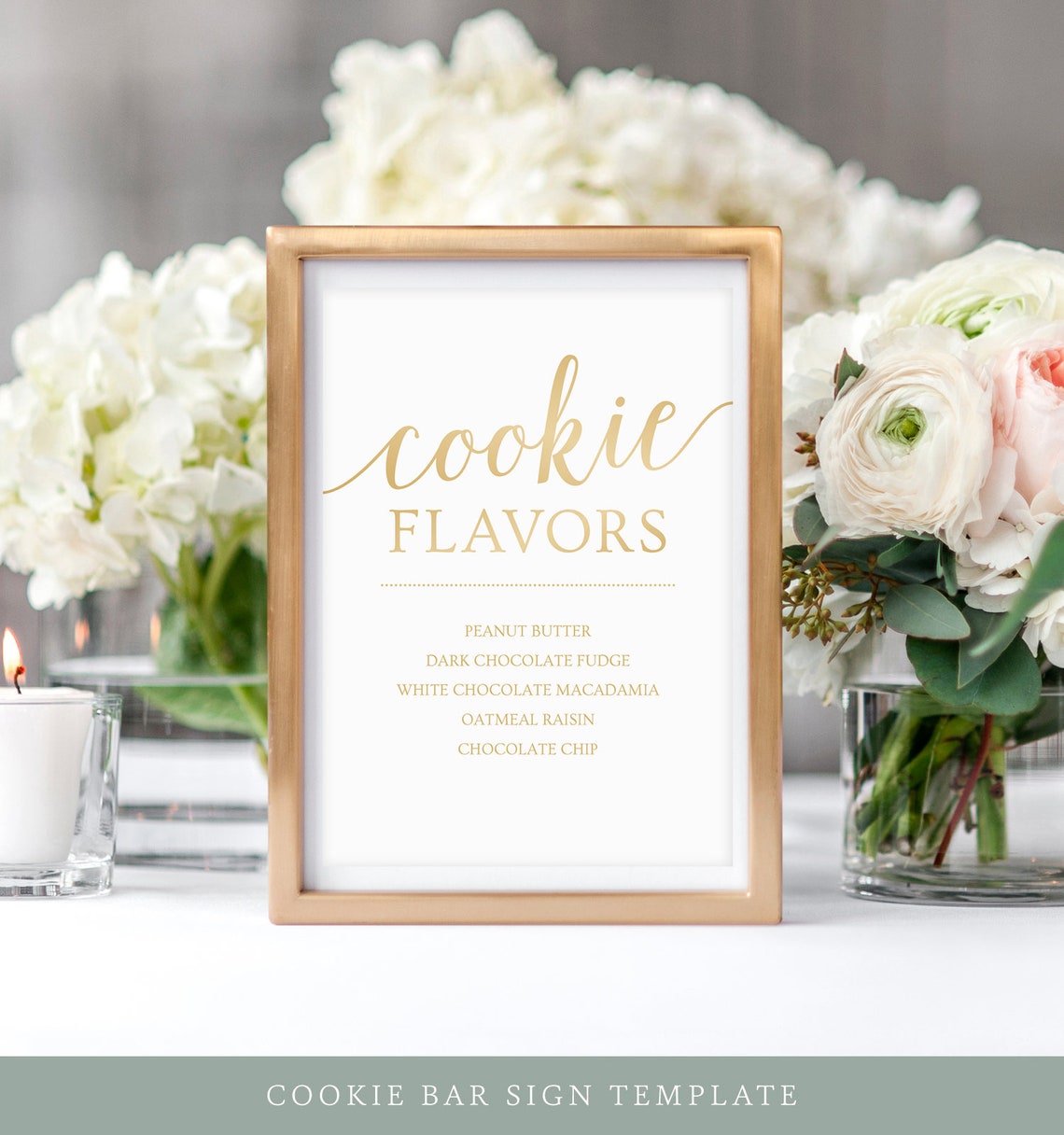 Dessert Table Sign / Cookie Bar Sign Template / Gold Wedding - Etsy